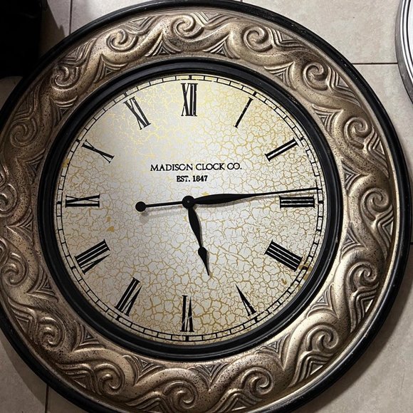 Wall Decor | Vintage Large Wall Clock Madison Clock Co | Poshmark
